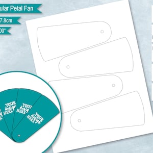 Rectangular Petal Fan Blank Template, Paddle Fan Church Wedding Program ...