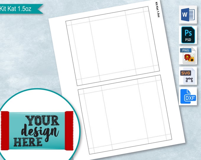 Mini Kit Kat Wrapper Blank Template, DIY, Custom, Small Chocolate Party ...
