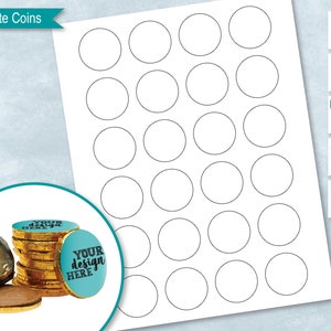 Chocolate Coin Blank Template, Round Sticker Collage, Coin Multipurpose ...