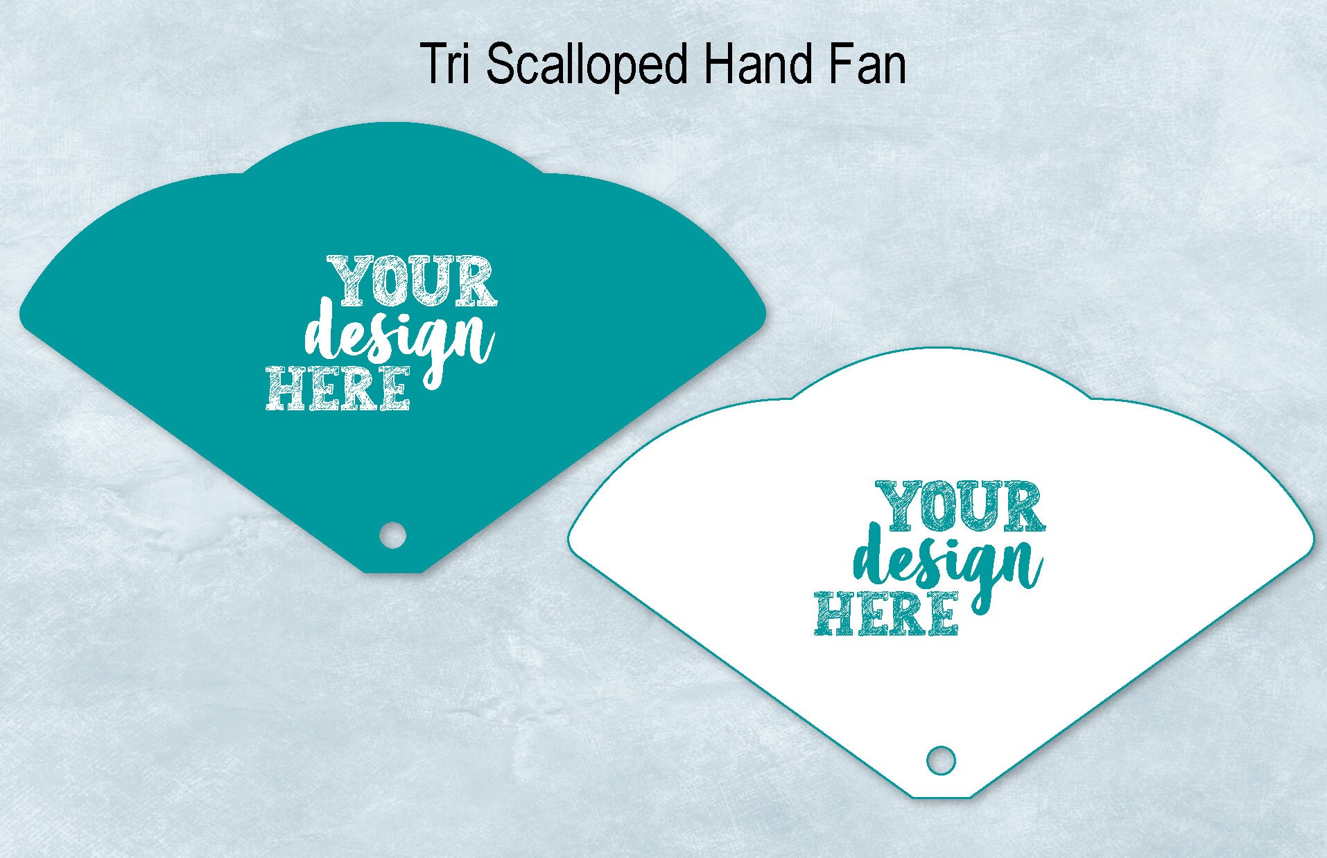 Tri Scallop Hand Fan Blank Template, Church Wedding Program, Scalloped ...