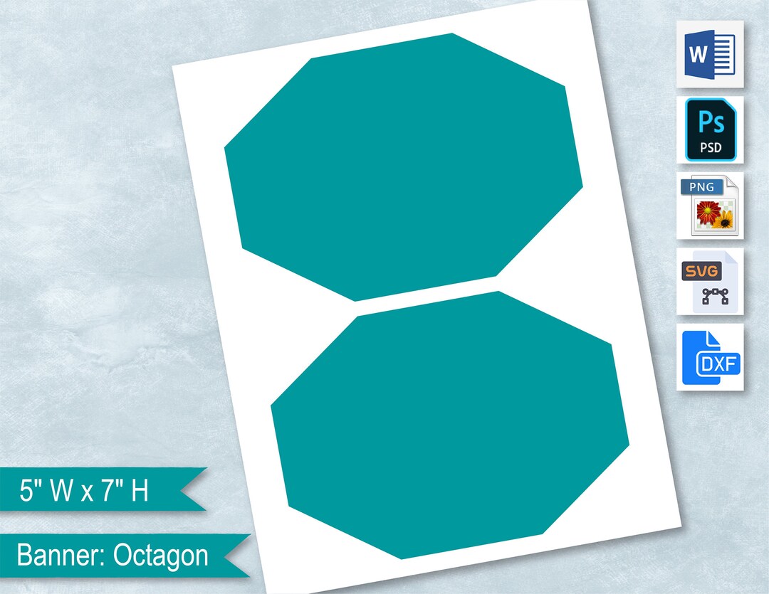Octagon 5" X 7" Banner Blank Template, Octagon Flag Template Create ...