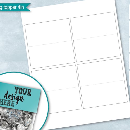 4 Inch Treat Bag Topper Blank Template Bag Topper Sticker - Etsy