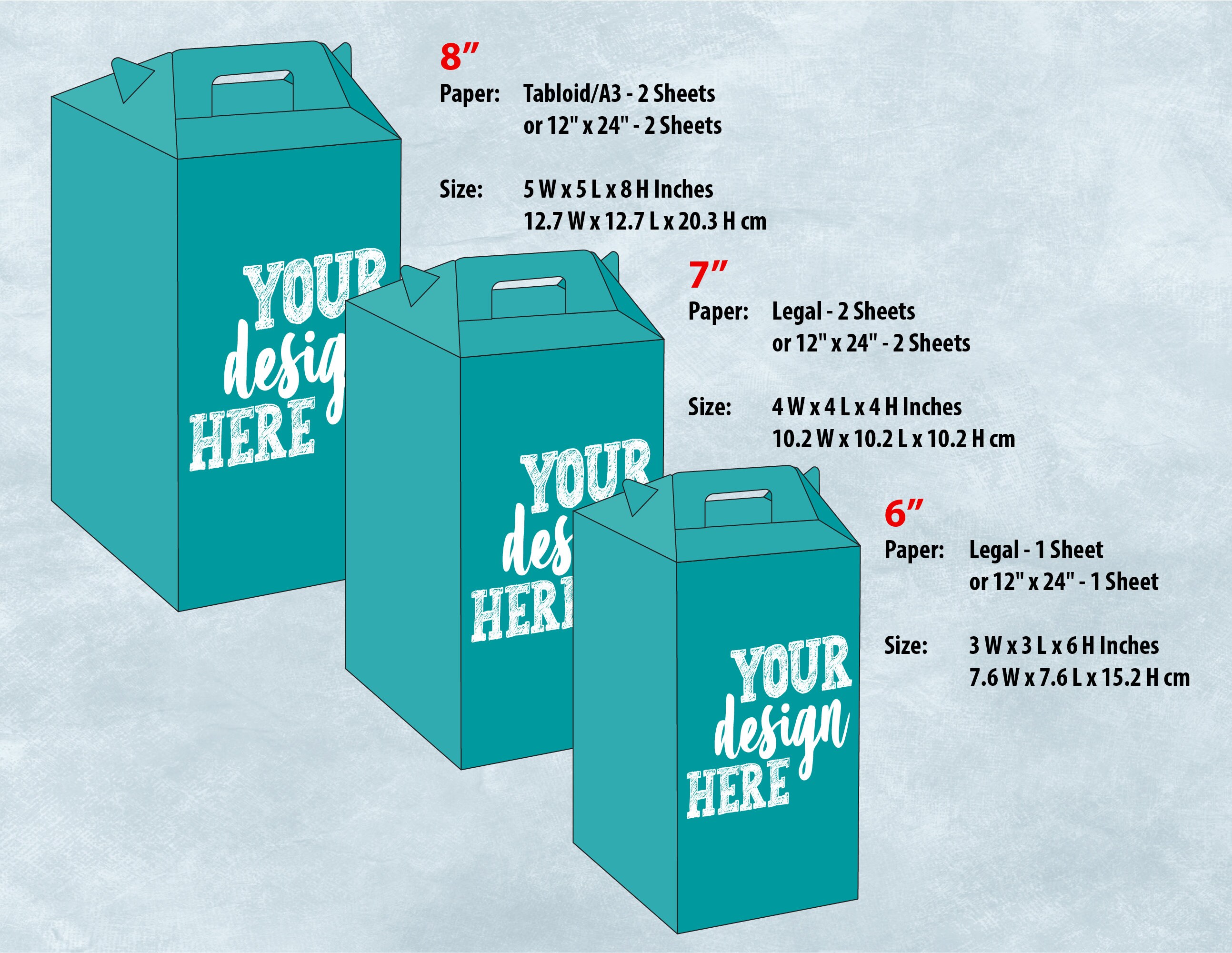 Bundle Square Tall Gable Box Templates 3 Sizes Gable Gift Box - Etsy