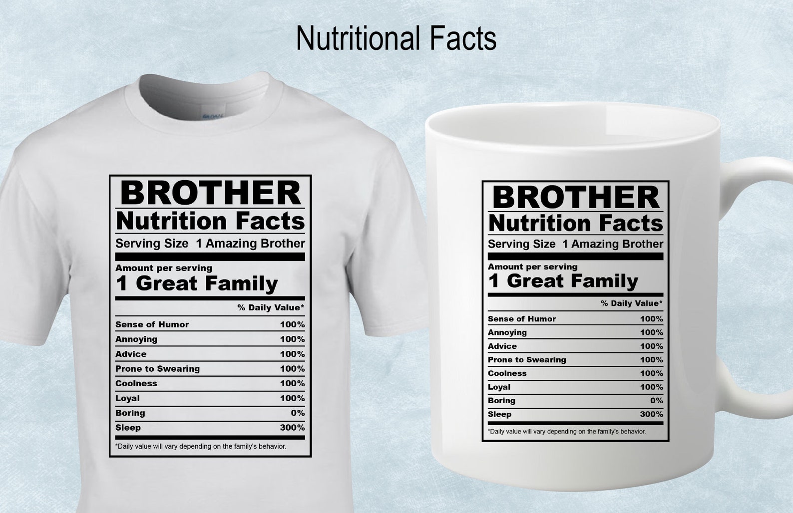 Brother Nutrition Facts, SVG Nutritional Fact Label Template, Printable ...