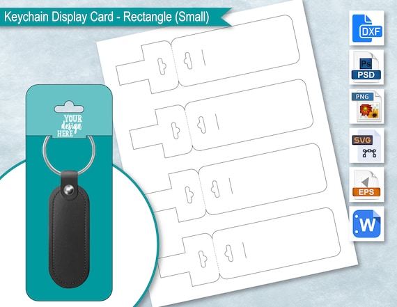 Rectangle Keychain Display Card Blank Template Sublimation | Etsy