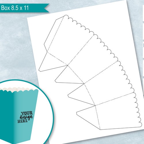 Popcorn Box Template 8.5x11 Sheet Chip Foldable - Etsy