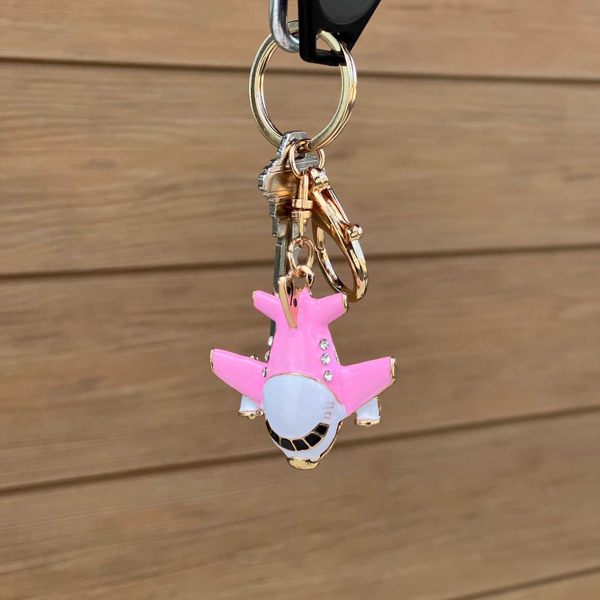 Pink Airplane Keychain Accessory & Luggage Bag Travel Charm - Etsy