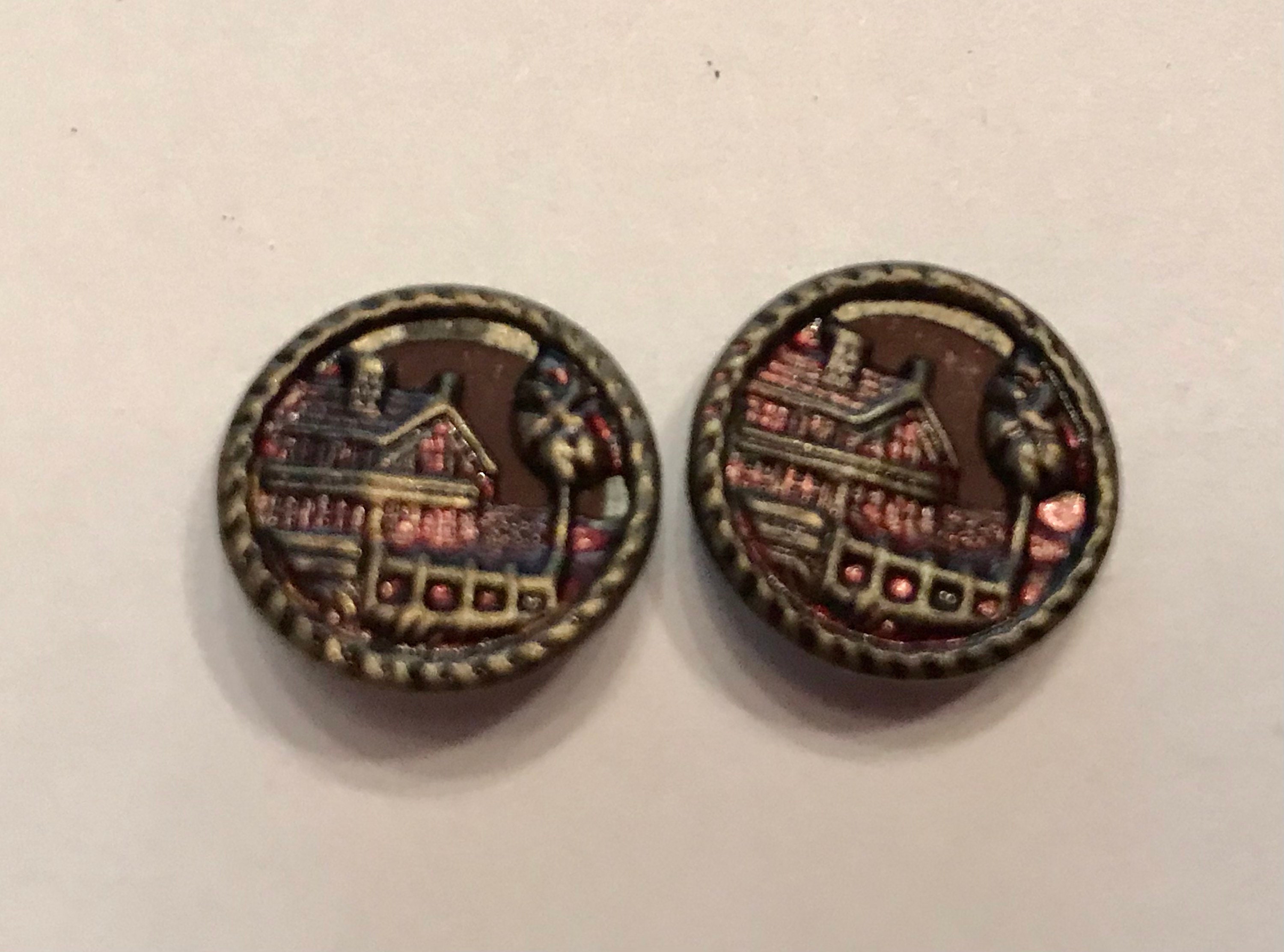Victorian Age Architectural Metal Picture Buttons - Etsy
