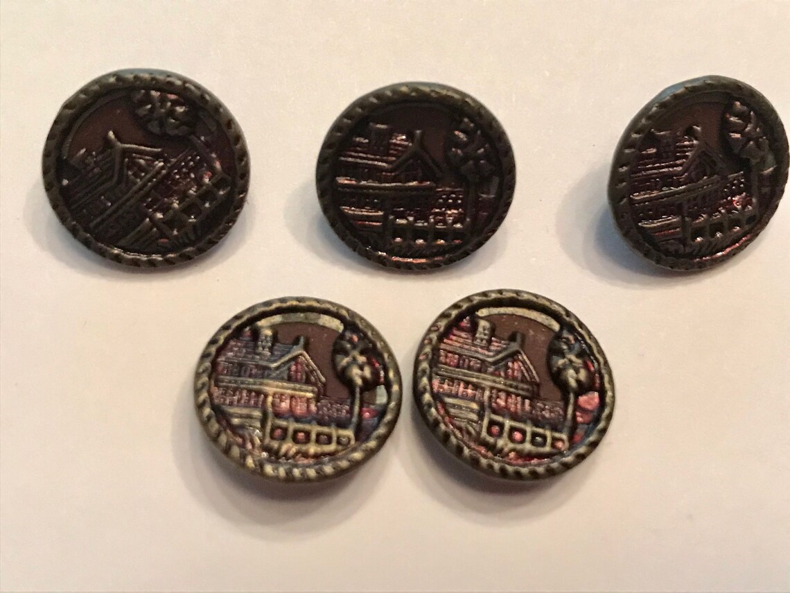 Victorian Age Architectural Metal Picture Buttons - Etsy