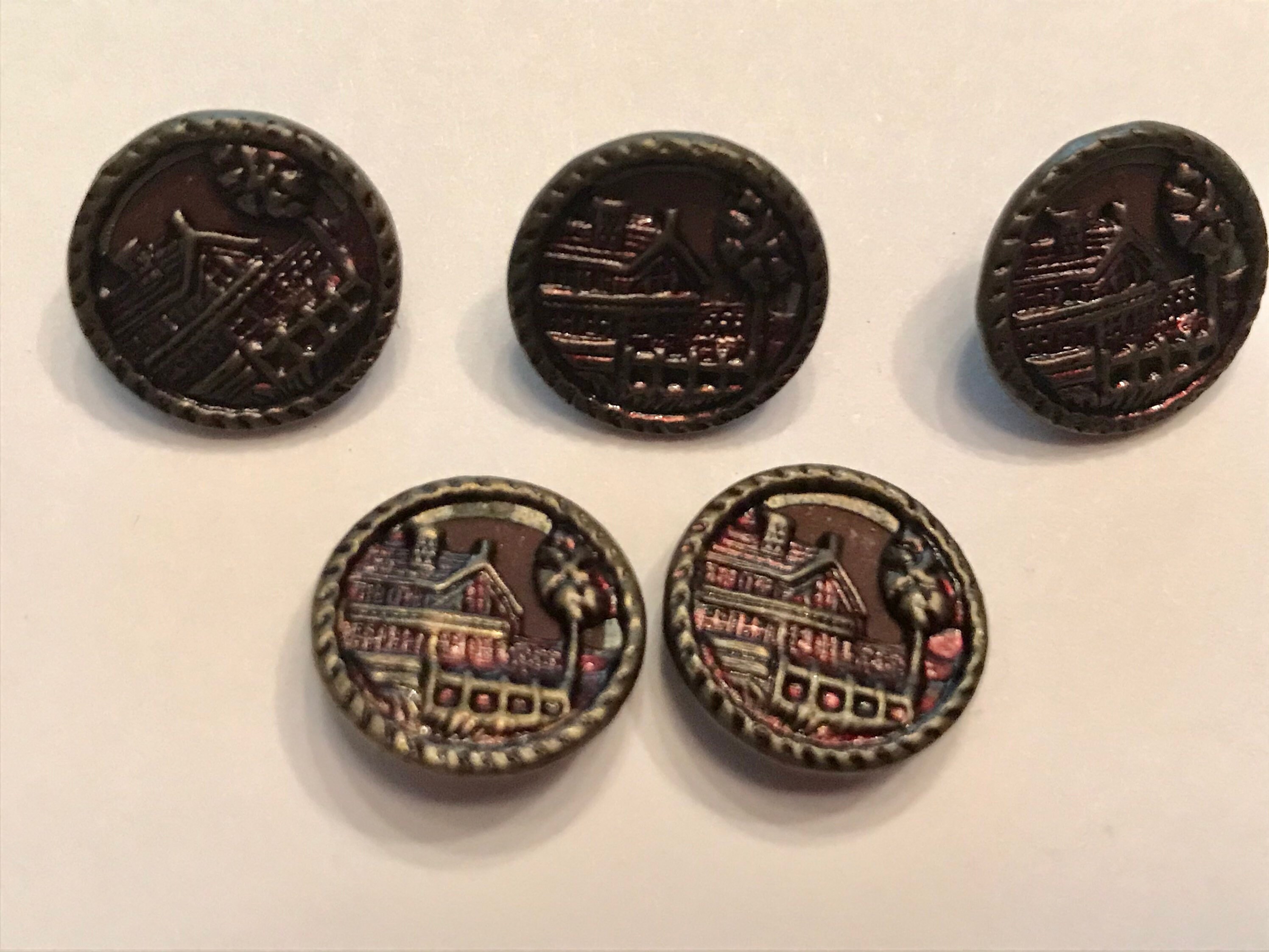 Victorian Age Architectural Metal Picture Buttons - Etsy