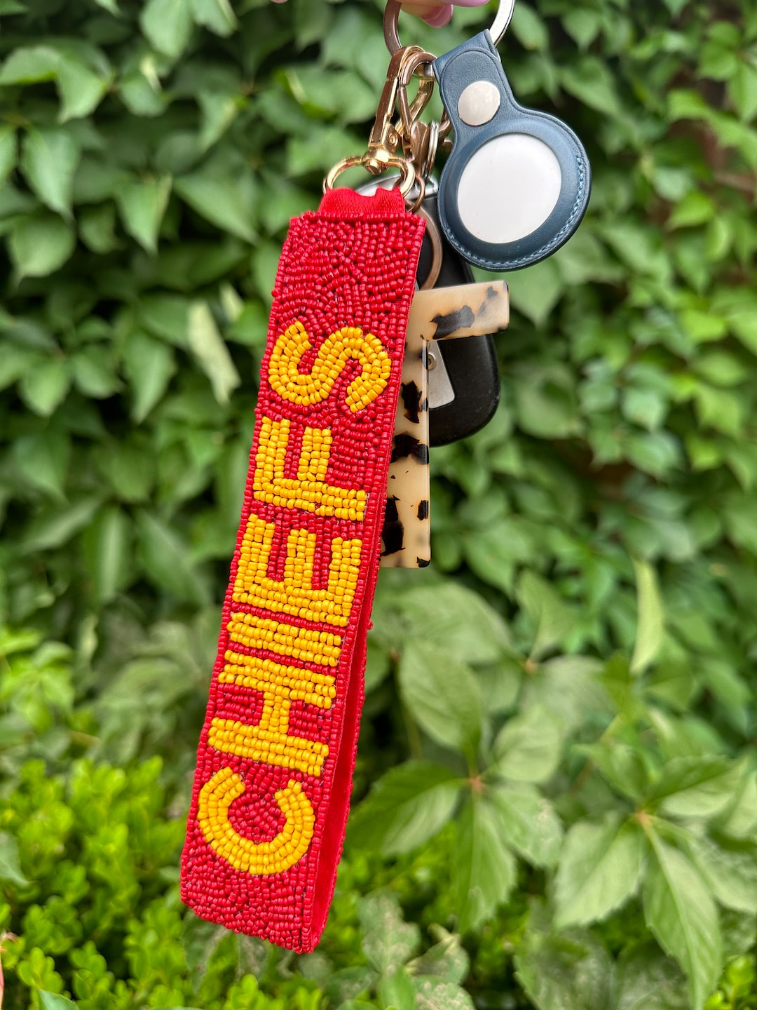 Buy KC Chiefs Go Taylors Boyfriend Beaded Wristlet Strap Beaded KC ...