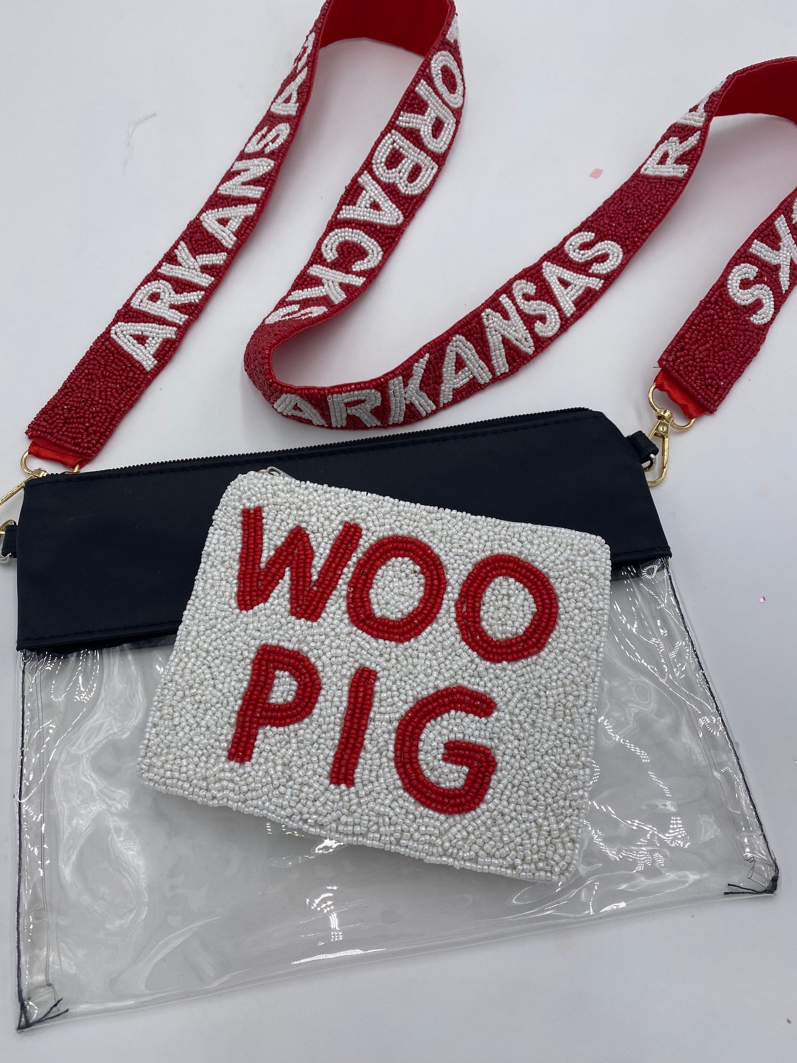 Beaded Coin Purse Beaded Razorback Purse Beaded Arkansas Etsy