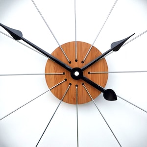 Max Wall Clock Made of Rims and Bicycle Spokes, Bamboo Wood, Reloj - Etsy