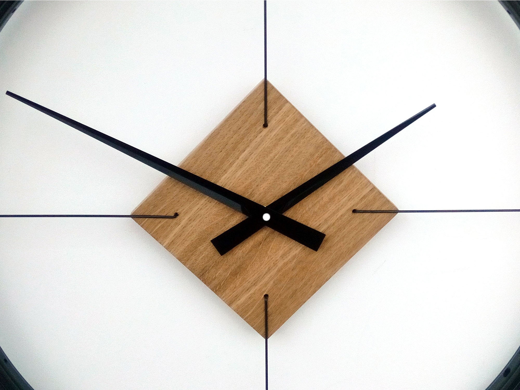 Square Wall Clock With 20 Inch Unique Black Aluminum Frame, Original ...