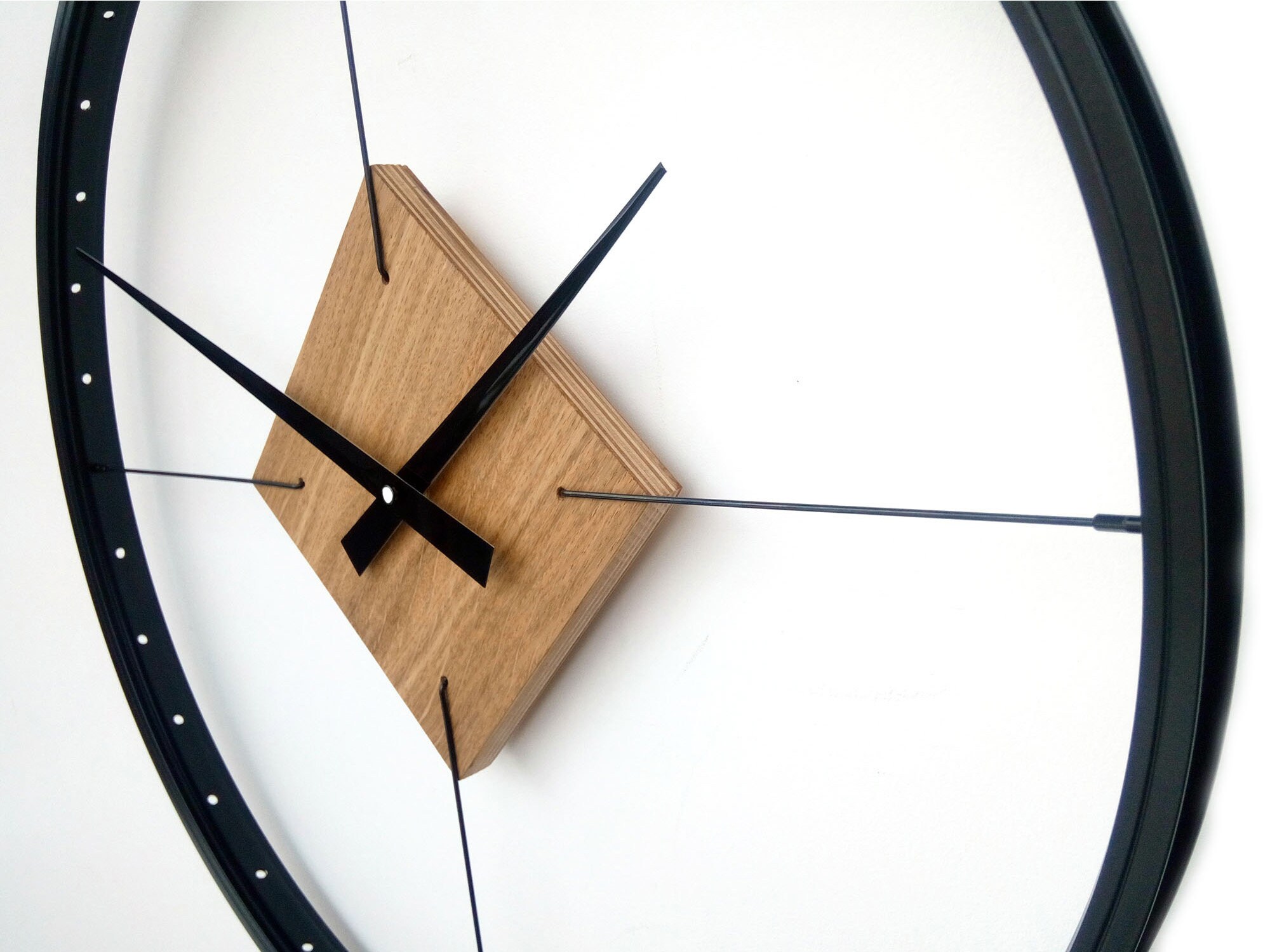 Square Wall Clock With 20 Inch Unique Black Aluminum Frame, Original ...