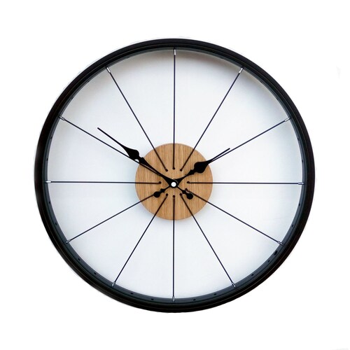 Max Wall Clock Made of Rims and Bicycle Spokes Bamboo Wood - Etsy
