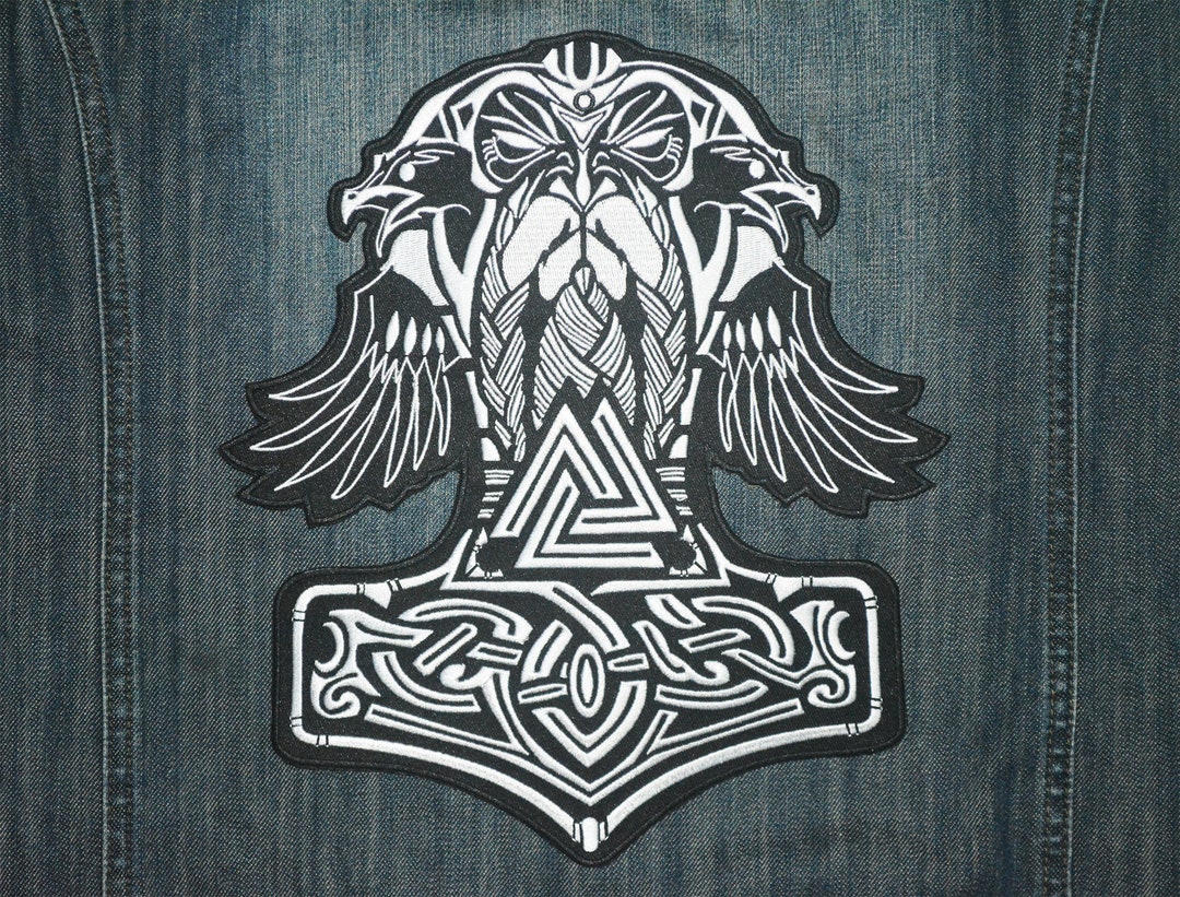 Thor's Hammer Mjolnir Viking Large Embroidered Back Patch - Etsy