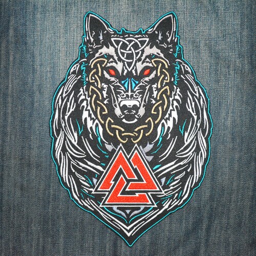 Viking Wolf of Odin Large Embroidered Back Patch - Etsy