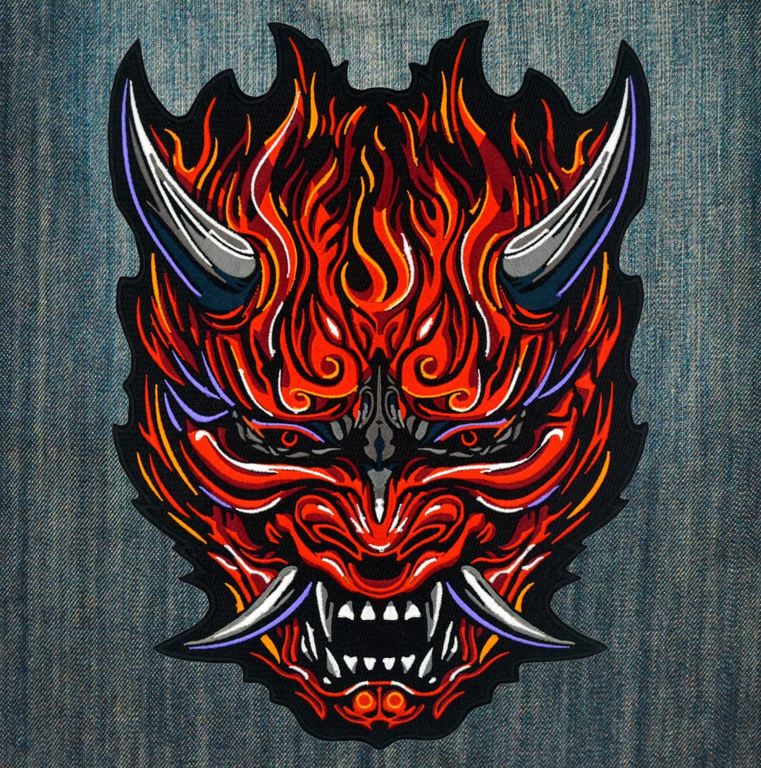 Japanese Hannya Oni Large Embroidered Back Patch - Etsy