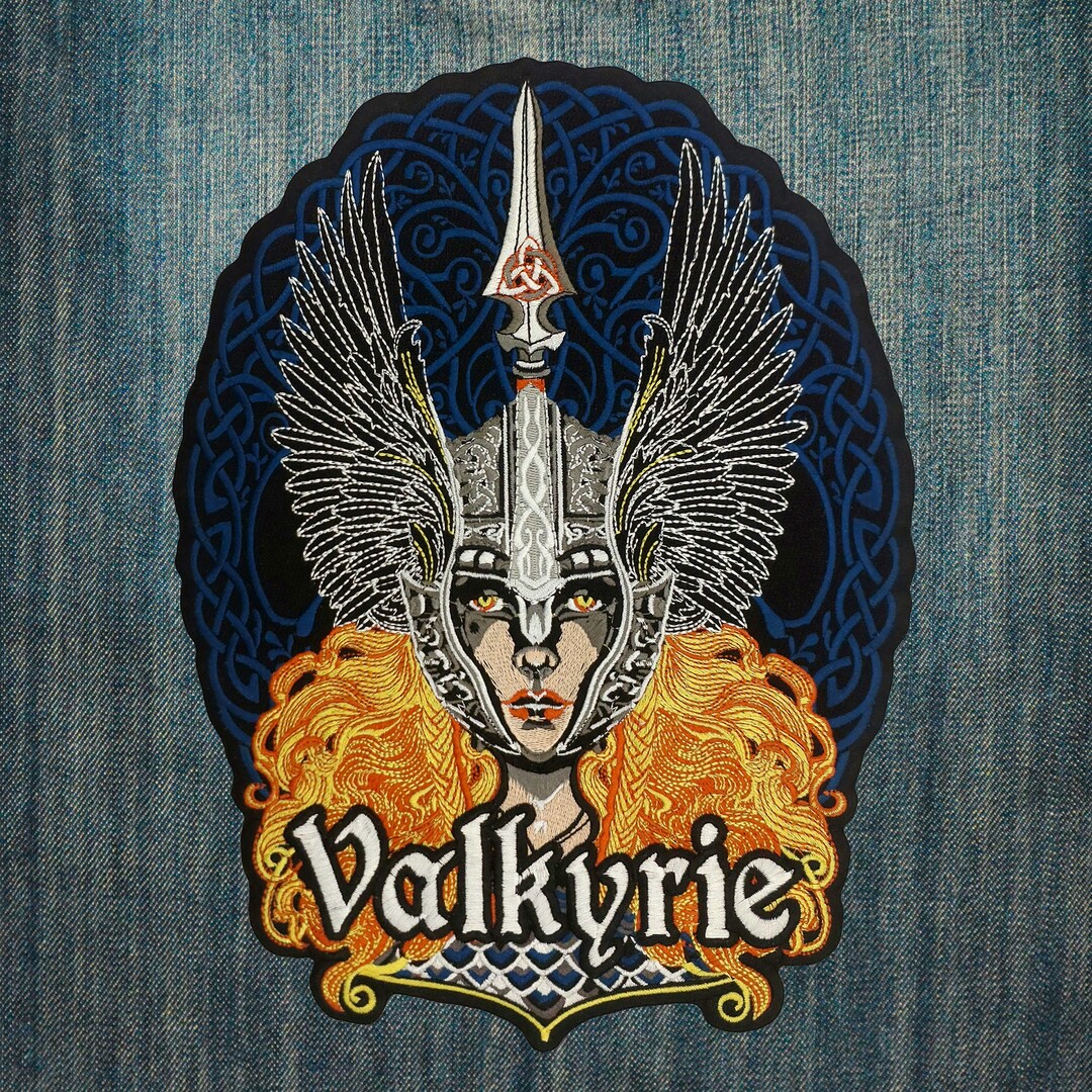 Valkyrie Large Embroidered Back Patch for Motorcycle Jacket & Biker ...