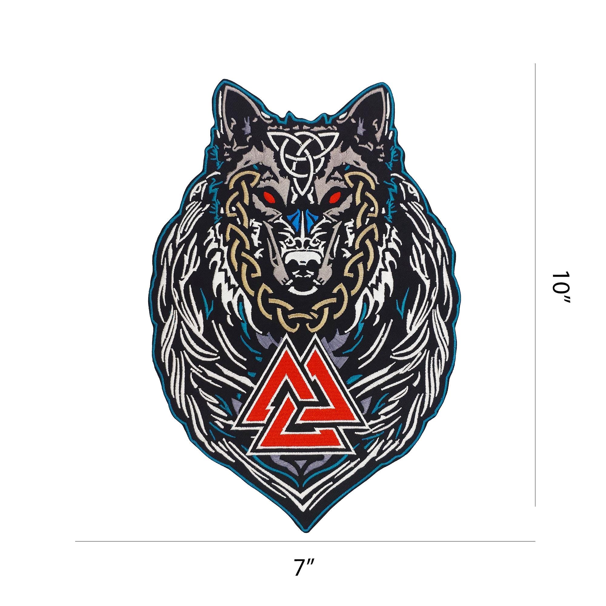 Viking Wolf of Odin With Valknut Symbol Large Embroidered Back Patch - Etsy