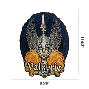 Valkyrie Large Embroidered Back Patch for Motorcycle Jacket & Biker ...