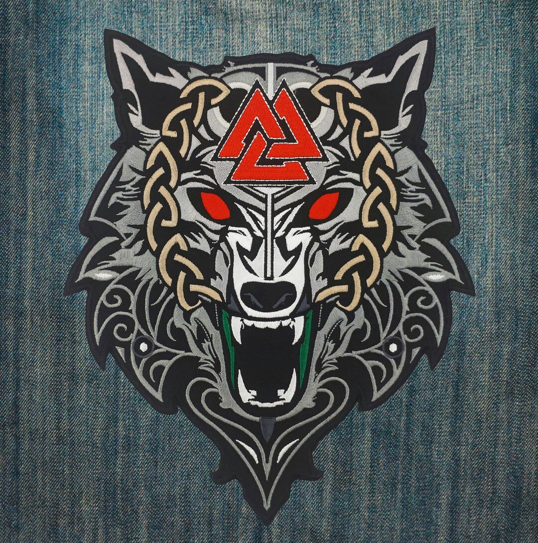 Viking Wolf of Odin Large Embroidered Back Patch - Etsy
