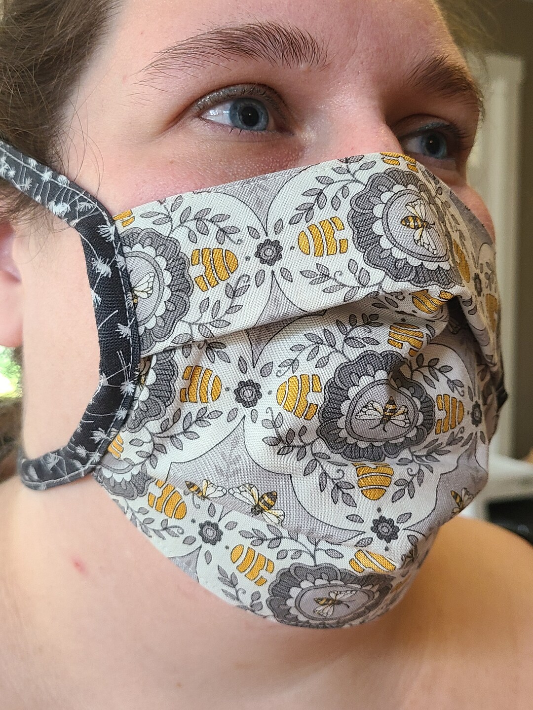 Reusable Washable100% Cotton Face Masks With Ties Bees - Etsy