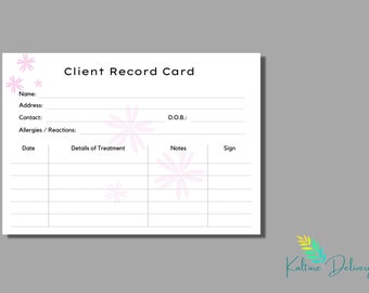 Salon Client Card | Etsy