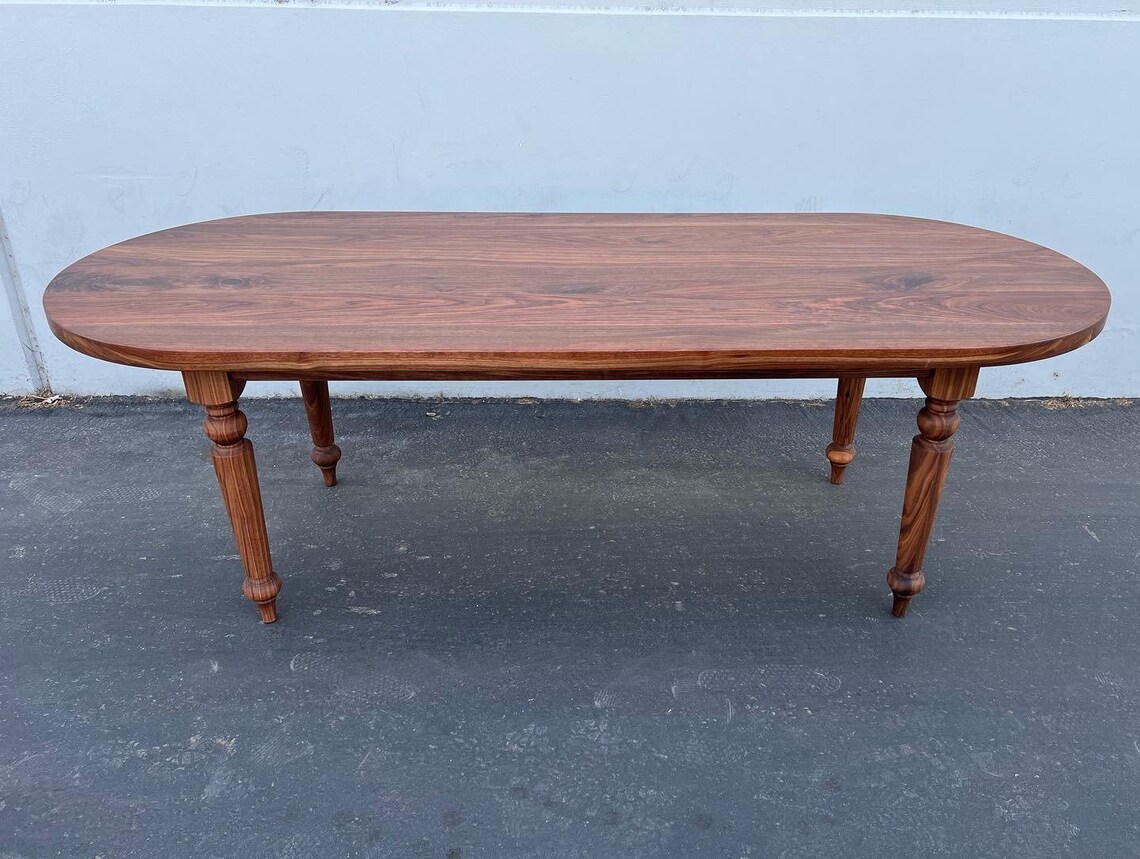 Custom Oval Dining Table: Solid Hardwood, Modern Design - Etsy