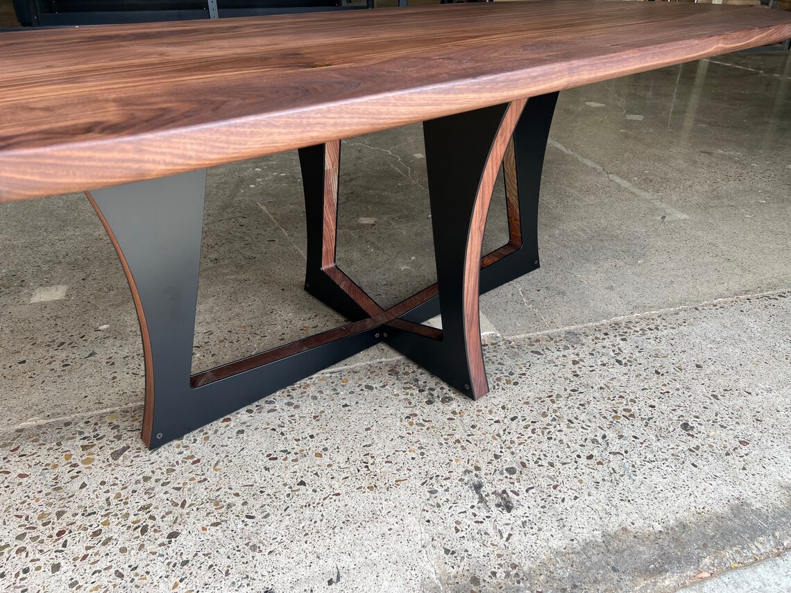 Custom Oval Walnut Dining Table | Modern Hardwood Kitchen Table - Etsy