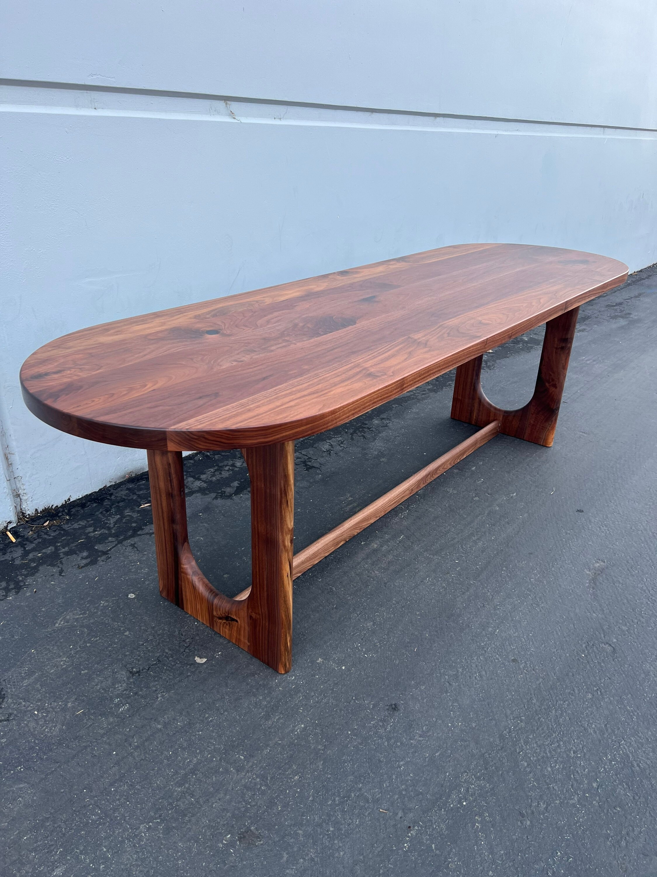 Custom Walnut Dining Table: Modern Oval Design, Free Quote - Etsy