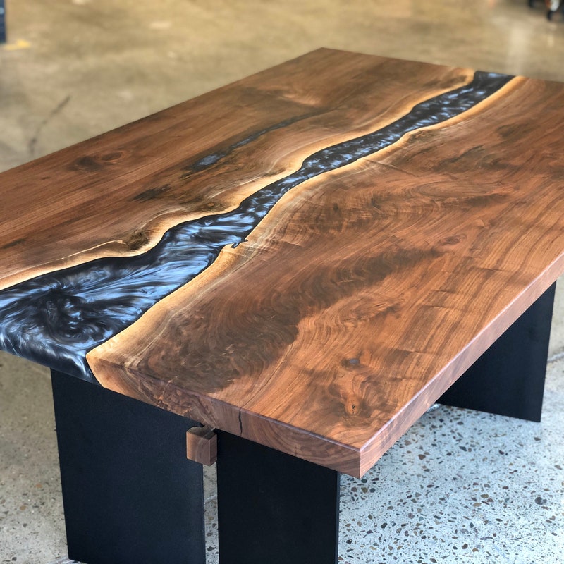 Walnut Epoxy Table - Etsy