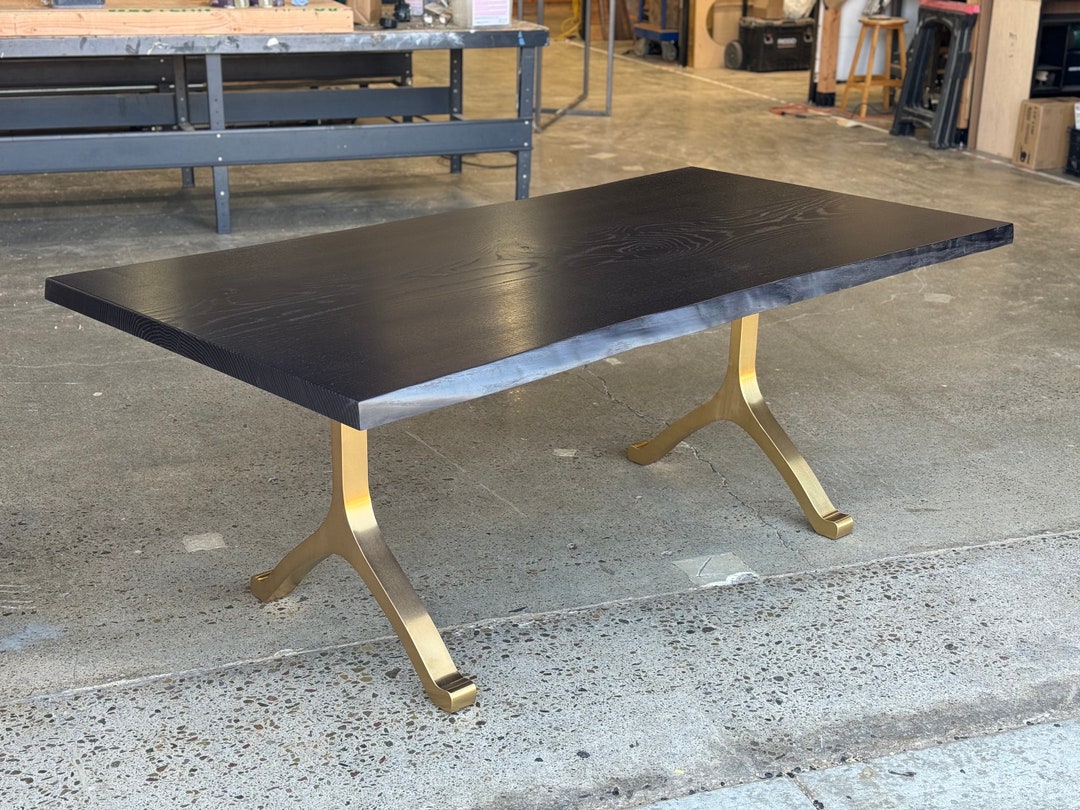 Custom Ebonized Oak Live Edge Dining Table - Etsy