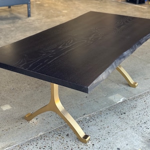 Custom Live Edge Dining Table. Black Table, Kitchen Table, Ebonized Oak ...
