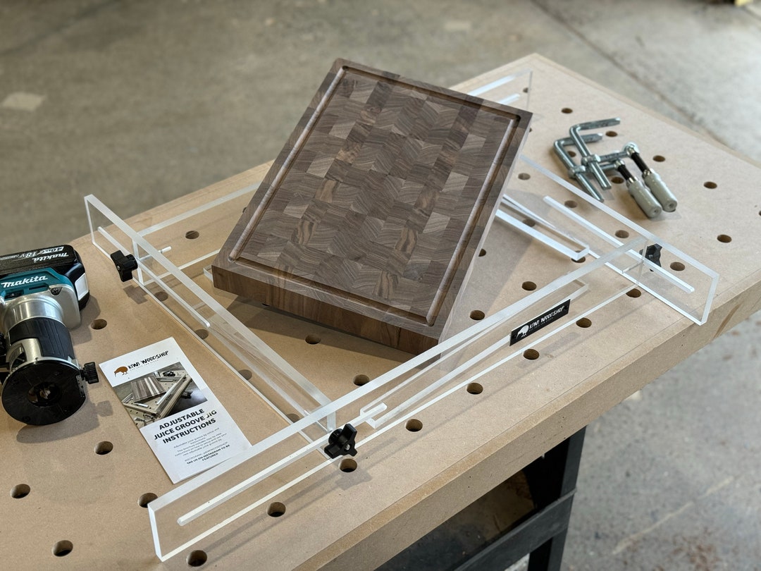 Acrylic Juice Groove Jig, Woodworking Jig, Cutting Board Template Jig ...