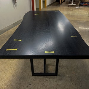 Custom Ebonized Oak Live Edge Dining Table - Etsy