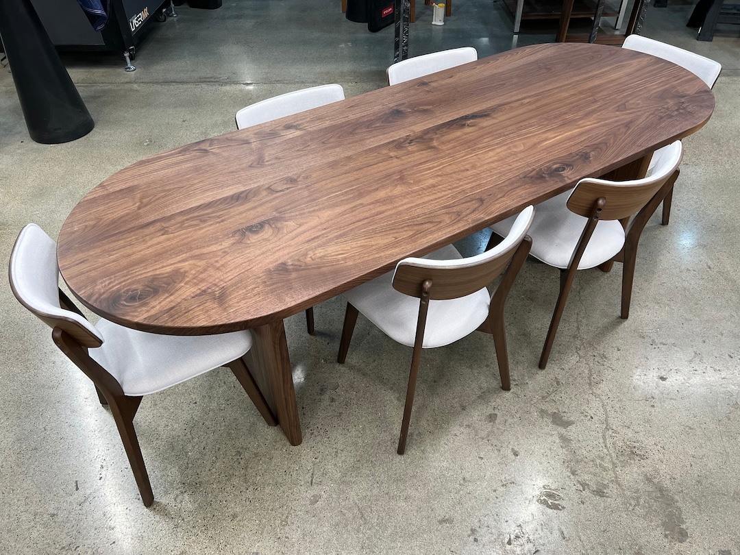 LUNA' Dining Table, Walnut Table, Hardwood Dining Table, Oval Table, Modern Table, Custom Table ...