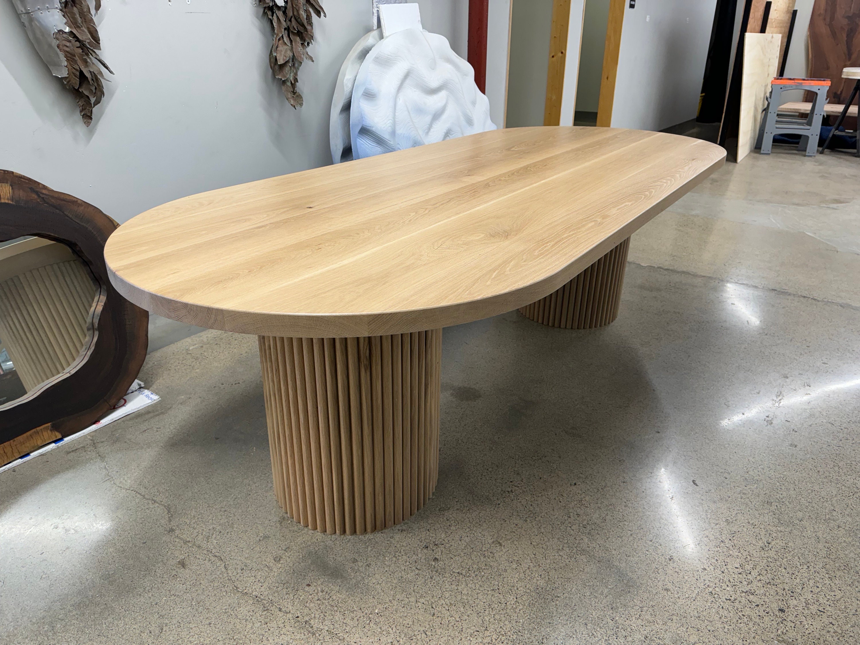 Custom Modern Reeded Dining Table, Solid Wood, Made to Order - Etsy