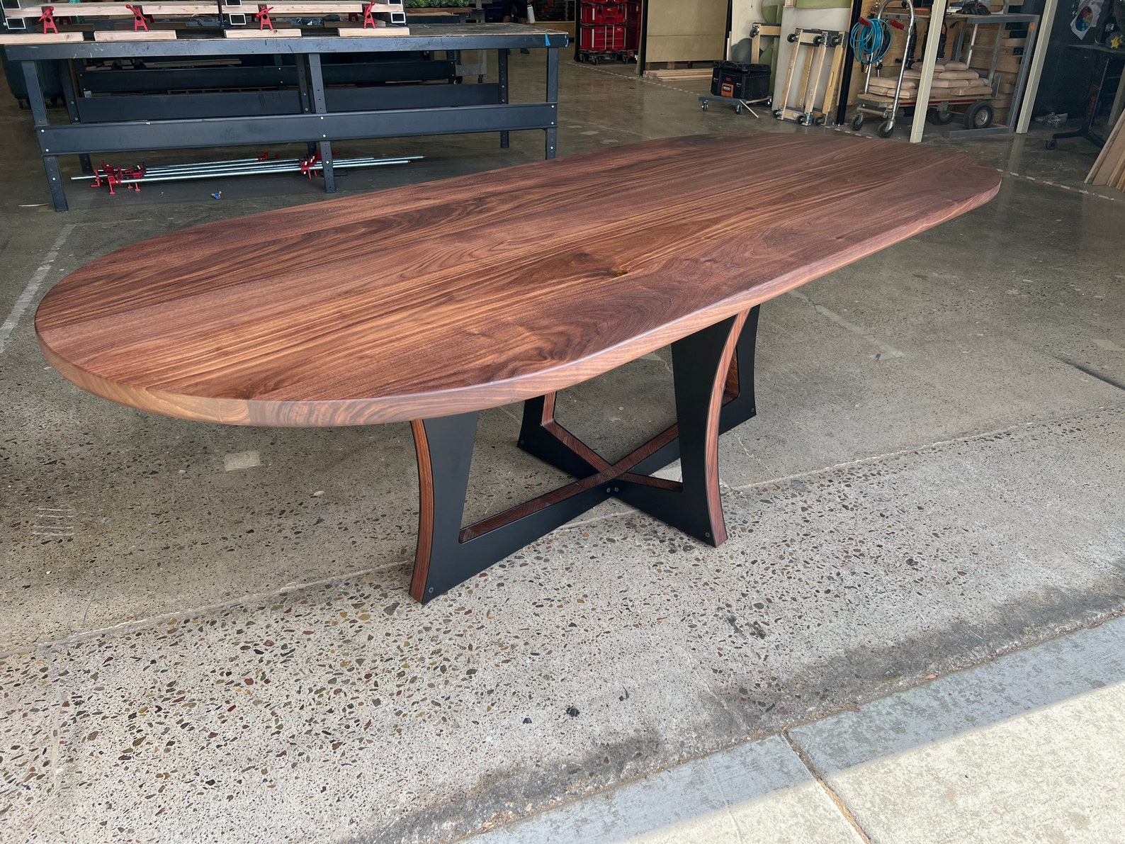 Custom Oval Walnut Dining Table | Modern Hardwood Kitchen Table - Etsy