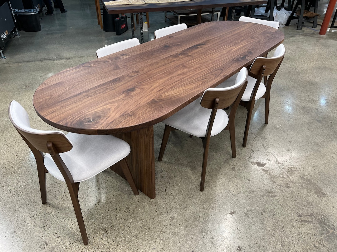 Handcrafted Solid Walnut Oval Dining Table, Custom Design - Etsy