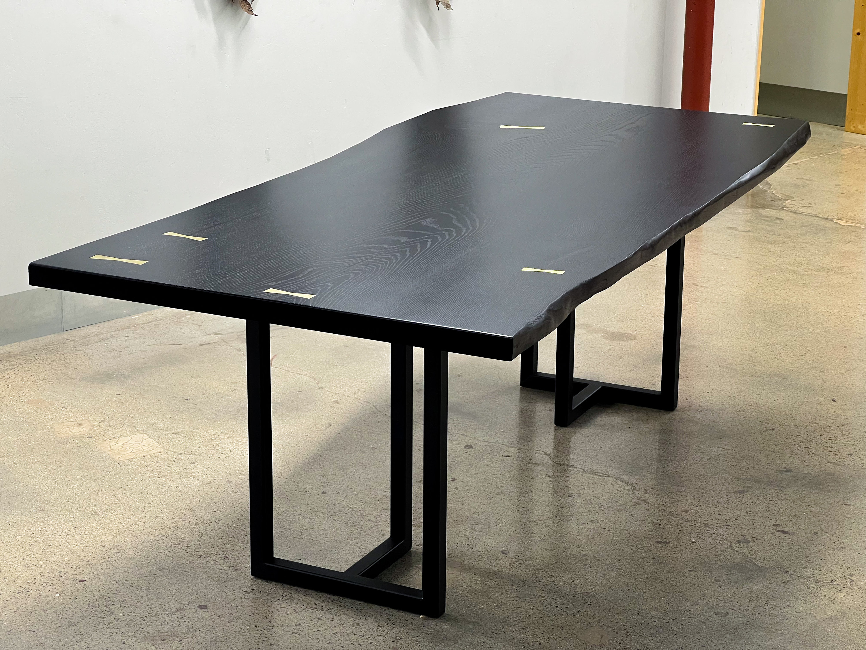 Custom Ebonized Oak Live Edge Dining Table - Etsy