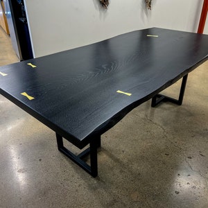 Custom Live Edge Dining Table. Black Table, Kitchen Table, Ebonized Oak ...