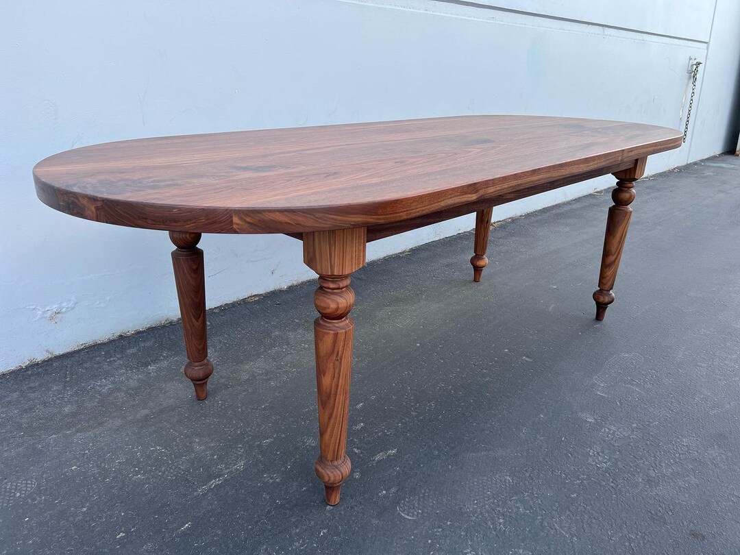 Custom Oval Dining Table: Solid Hardwood, Modern Design - Etsy