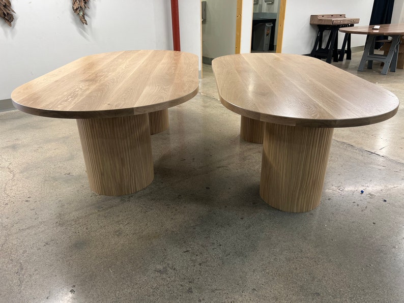 Custom. Fluted Tambour Oval Oak Dining Table. Made to Order. - Etsy