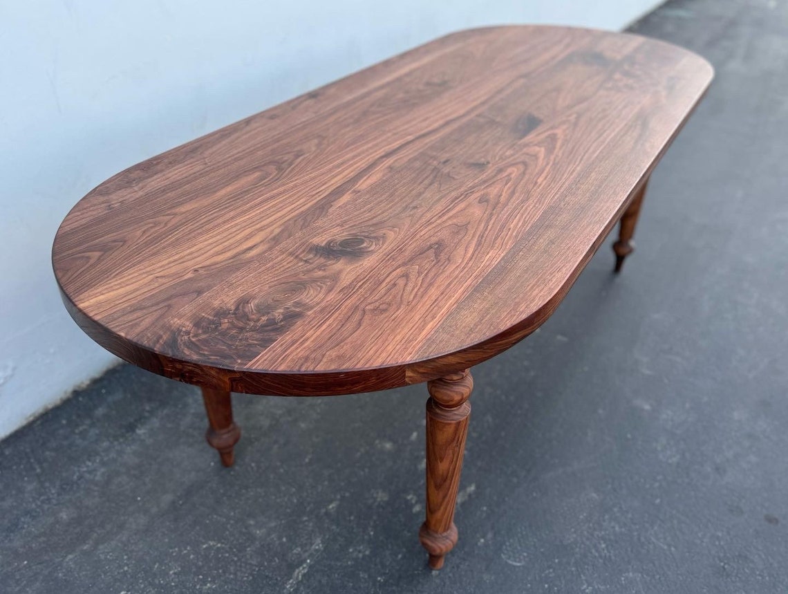 Custom Oval Dining Table: Solid Hardwood, Modern Design - Etsy