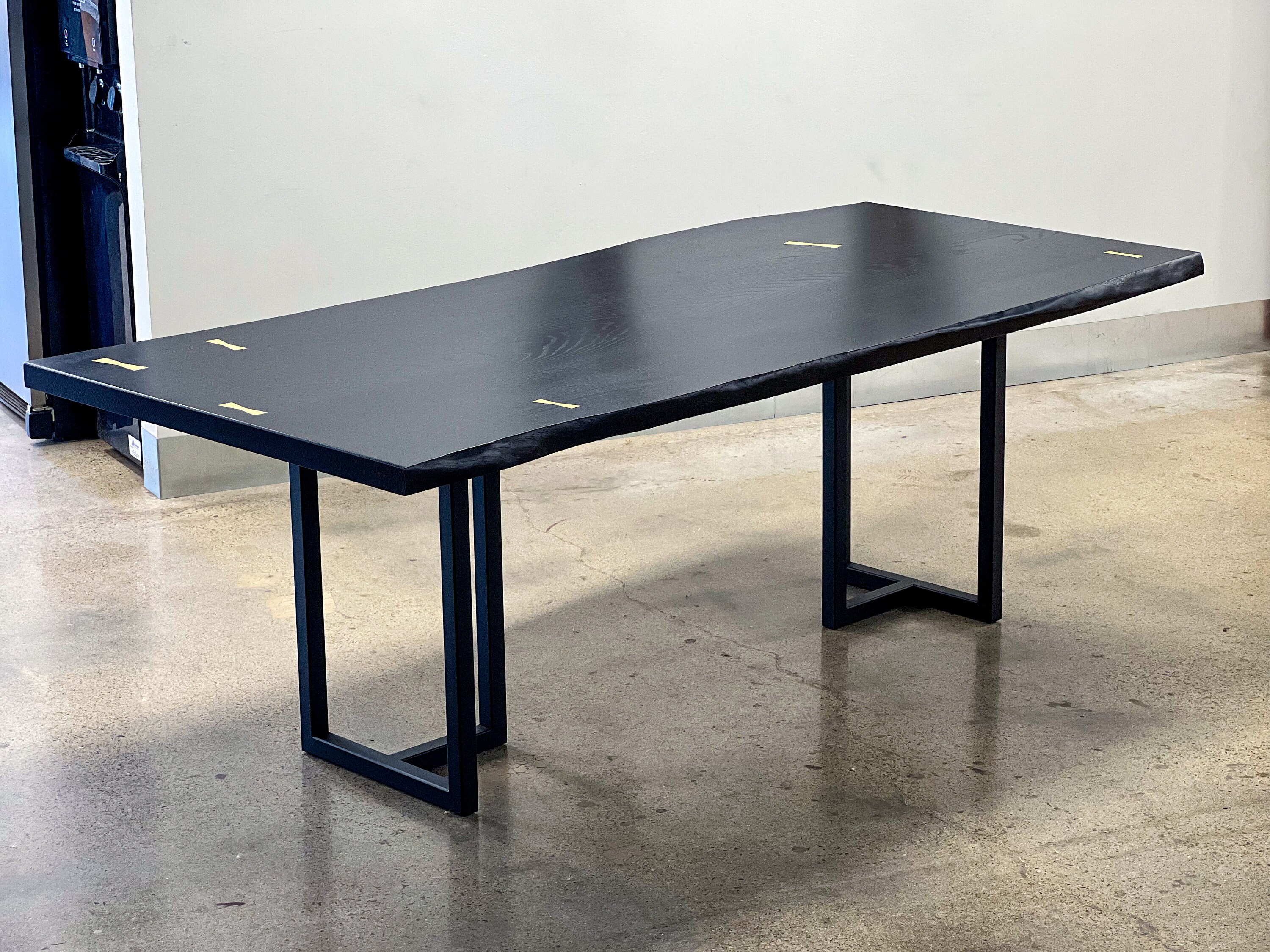 Custom Ebonized Oak Live Edge Dining Table - Etsy