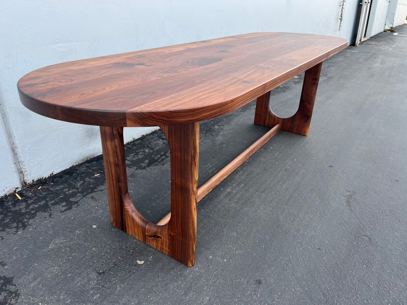 Custom Walnut Dining Table: Modern Oval Design, Free Quote - Etsy
