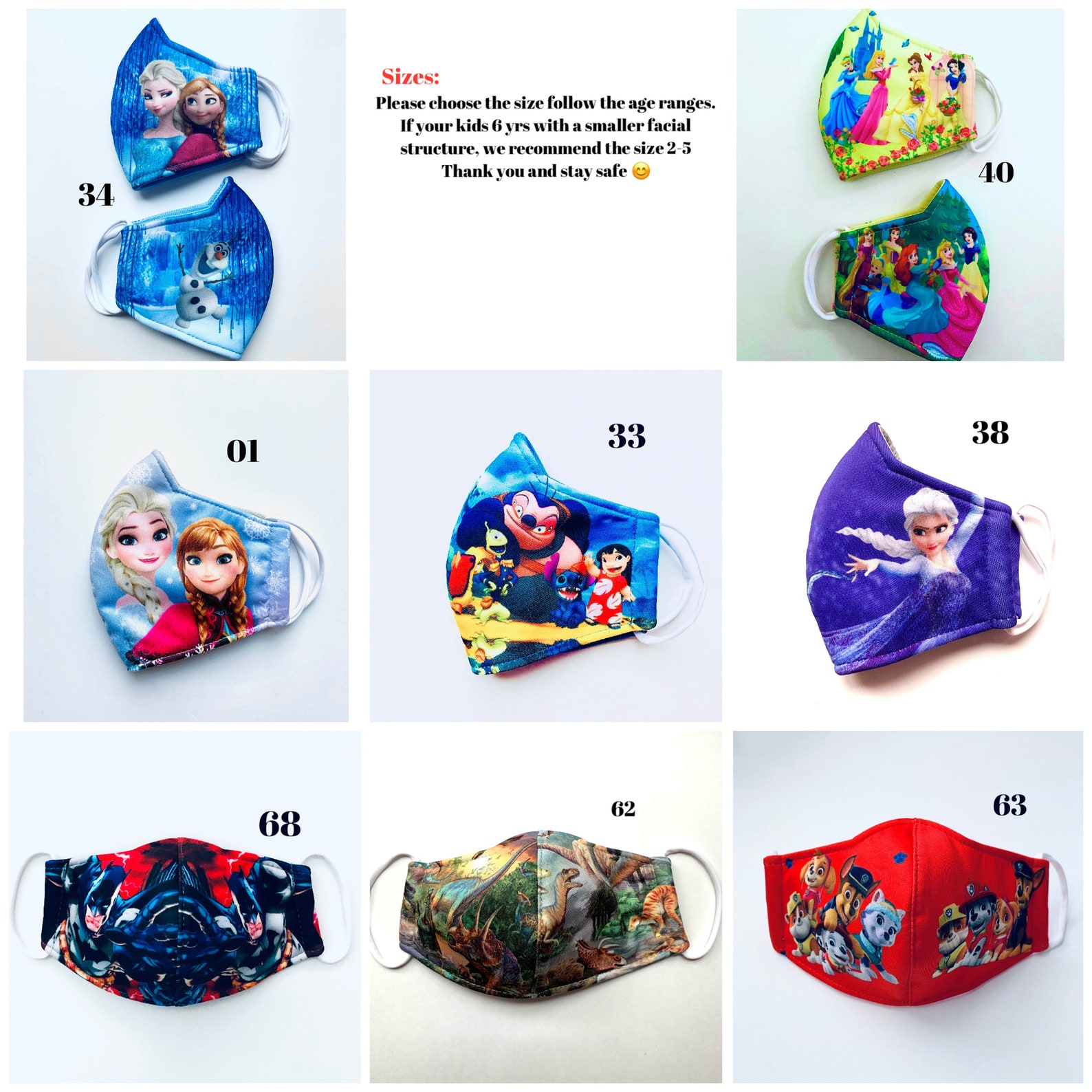 Kids Face Mask Super High Quality 3D Printed Characters. 3 - Etsy