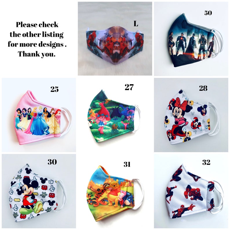 Kids Face Mask Super High Quality 3D Printed Characters. 3 - Etsy